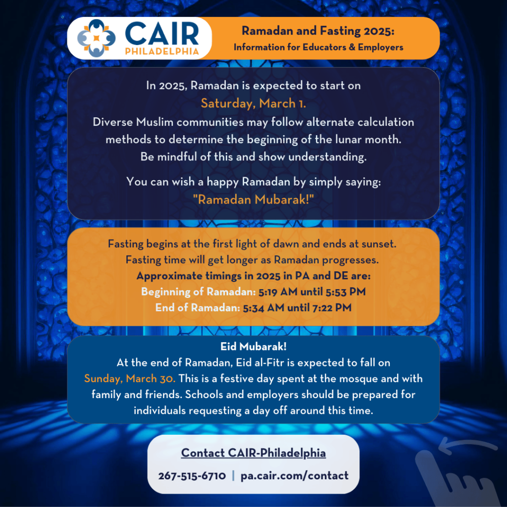 Ramadan and Fasting 2025: Information for Educators & Employers - CAIR ...